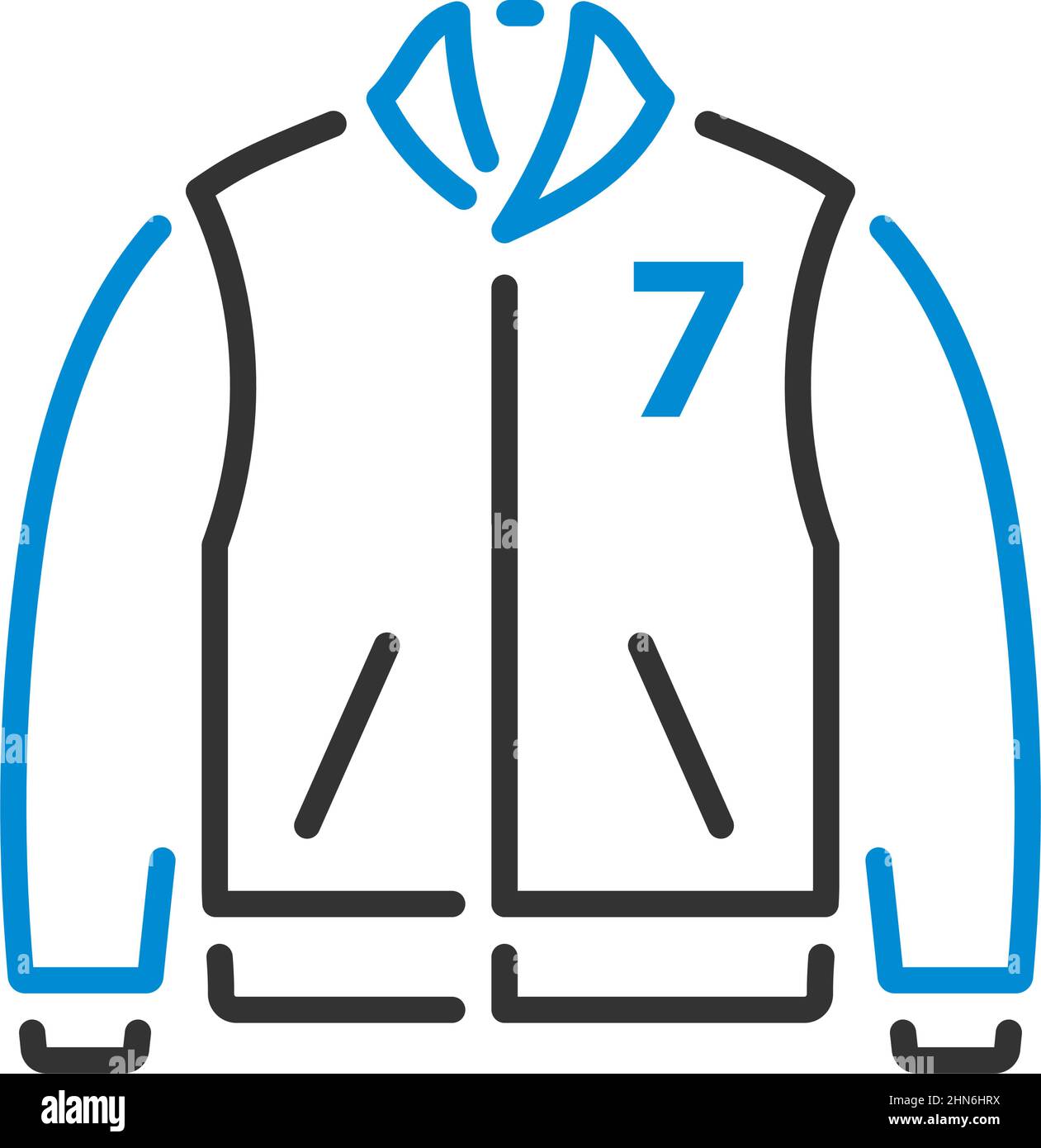 Baseball Jacket Icon. Editable Bold Outline With Color Fill Design ...