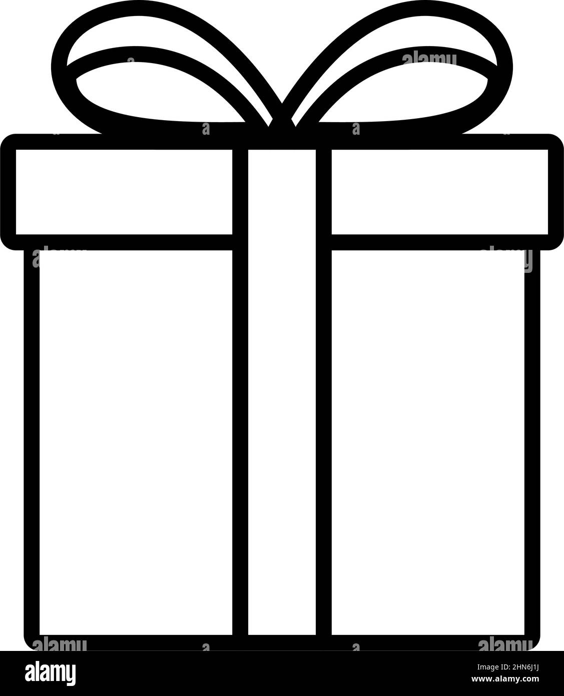 Gift Box Icon. Bold outline design with editable stroke width. Vector ...
