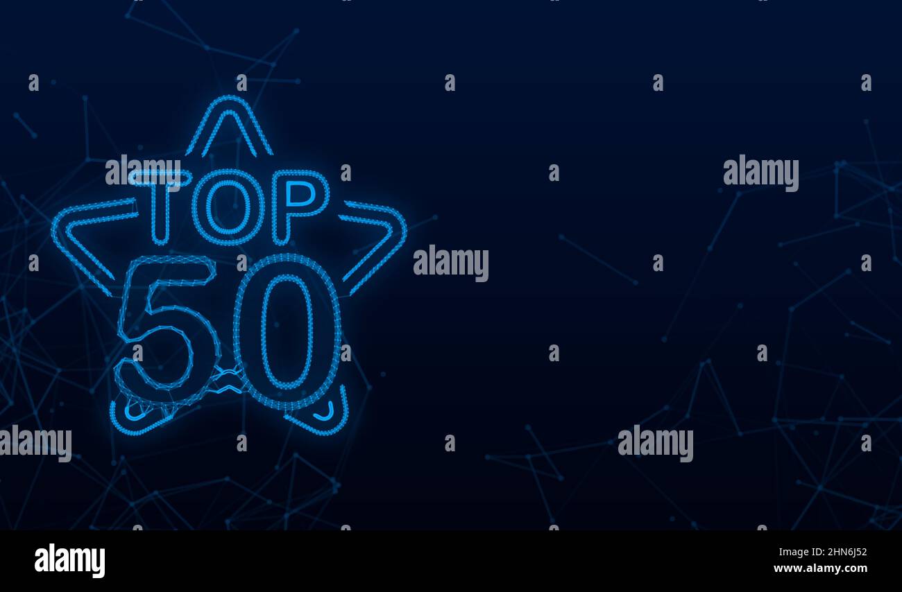 Top 50 - Top Ten gold with blue Plexus label on black background ...