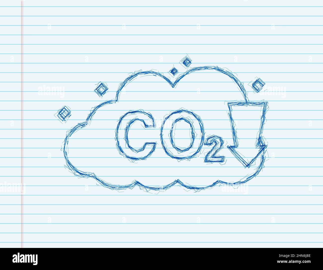 CO2 logo in sketch style isolated on empty background. Flat icon on white backdrop. Vector logo ...