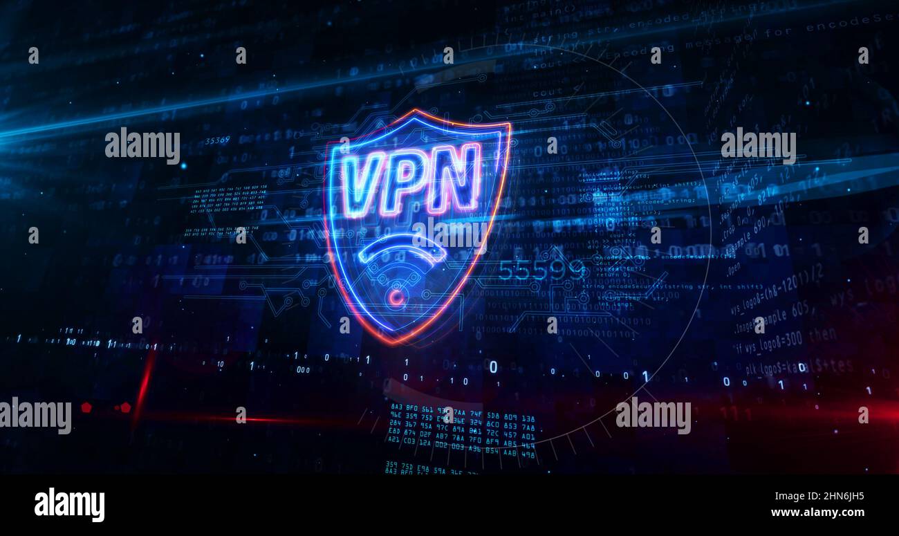 Vpn Neon Sign Concept Virtual Private Network Symbol Security