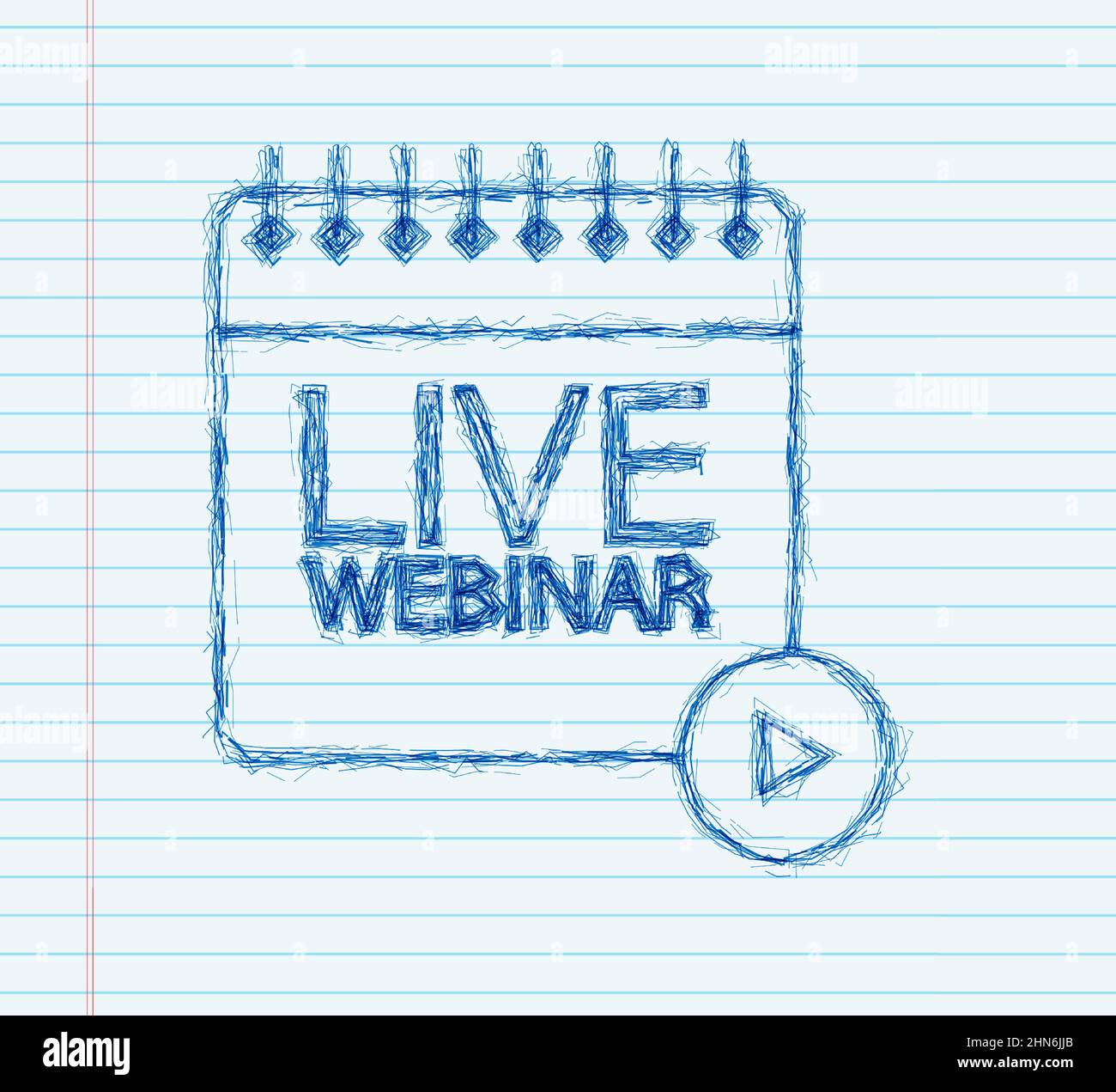 Live webinar label. Flat sketch illustration. Vector illustration Stock ...