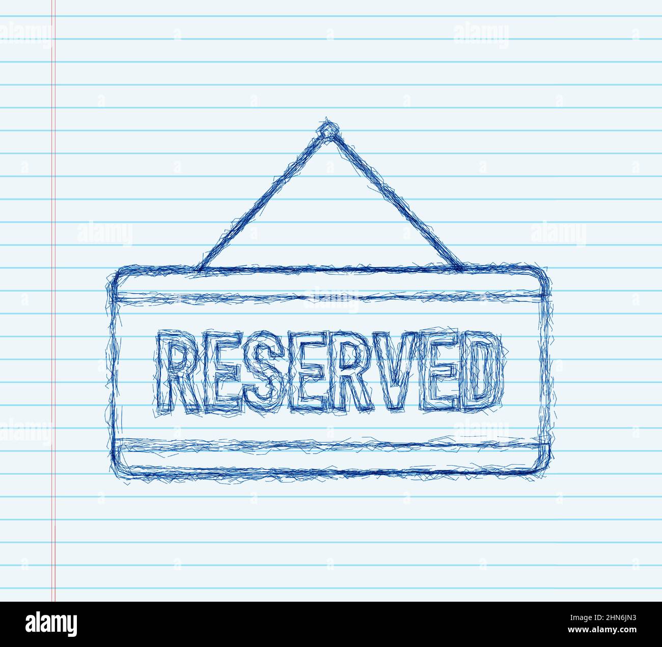 Reserved door sign, great design for any purposes. Vector sketch ...