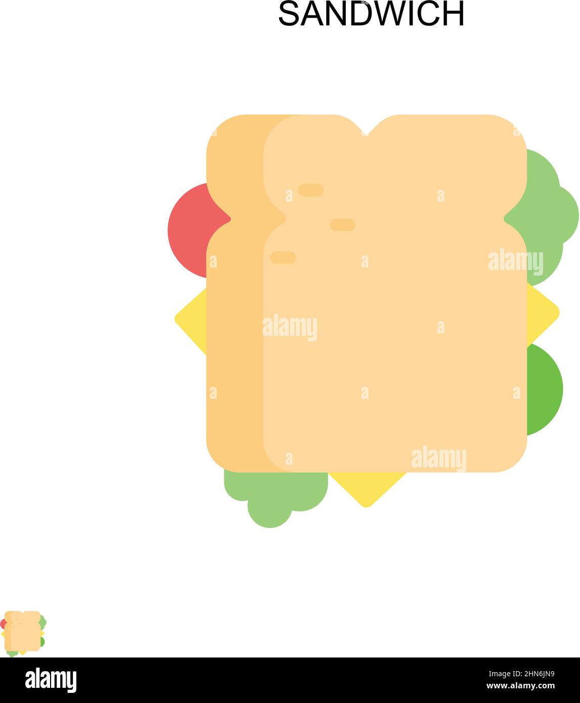 Sandwich Simple vector icon. Illustration symbol design template for ...