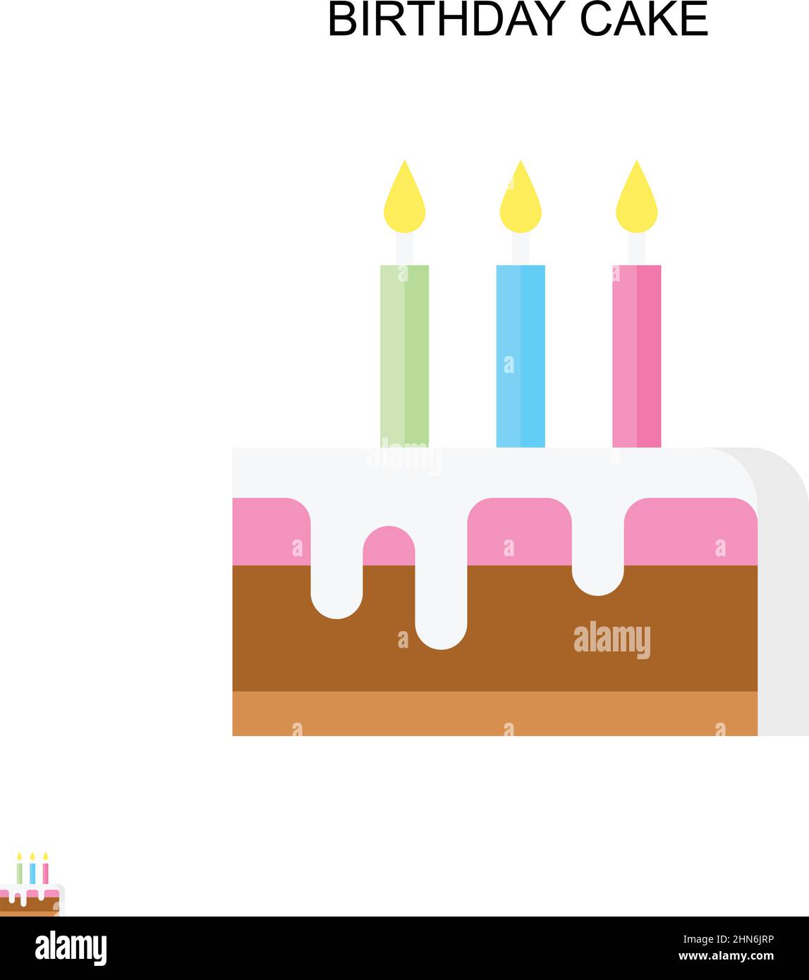 Birthday cake Simple vector icon. Illustration symbol design template ...