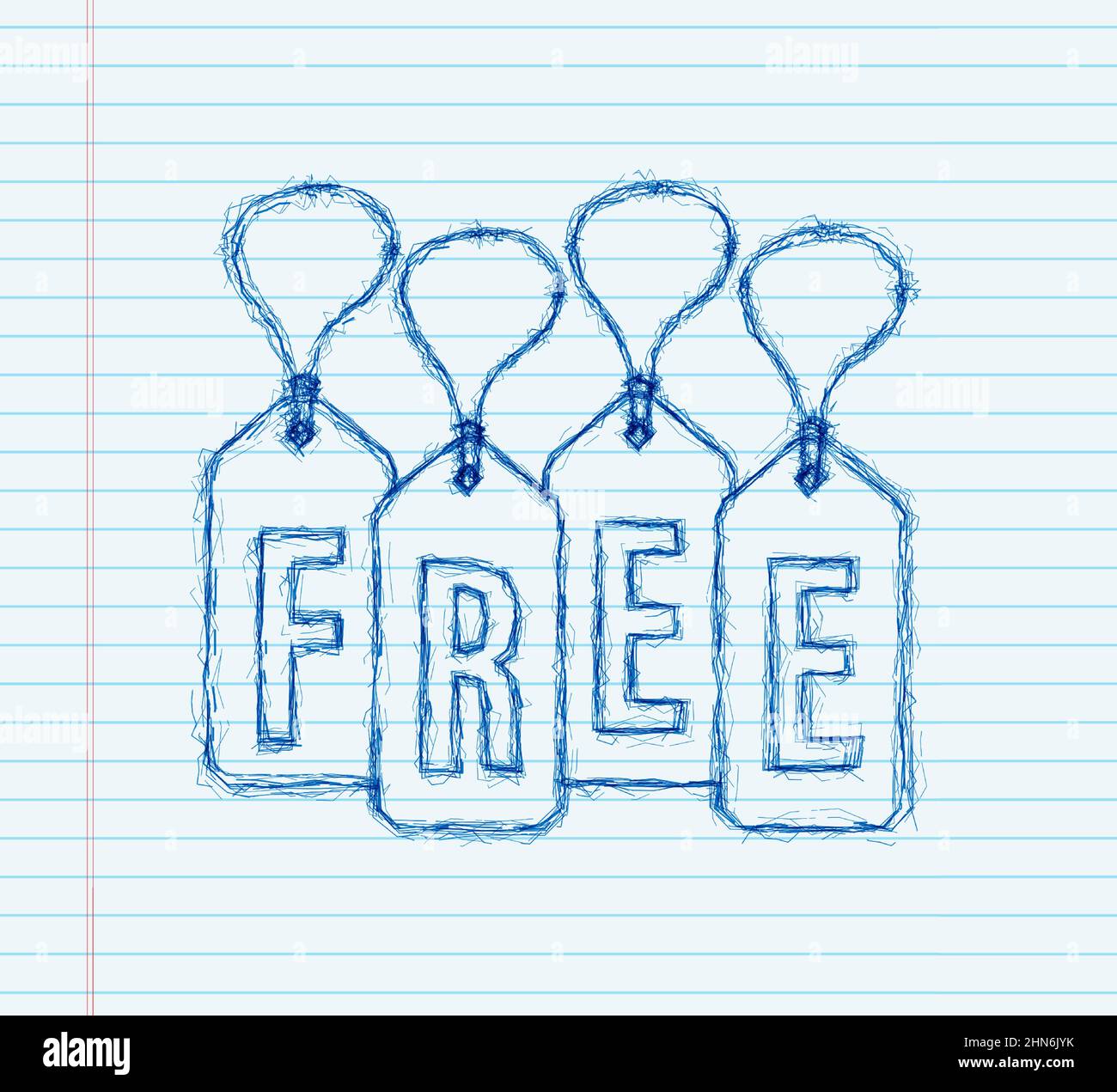 Free wording sketch gift tags. Vector illustration Stock Vector Image ...