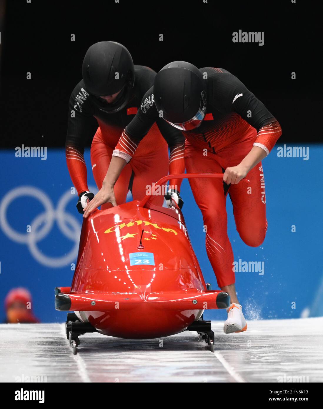 Beijing, China. 14th Feb, 2022. Li Chunjian/Liu Wei of China compete ...