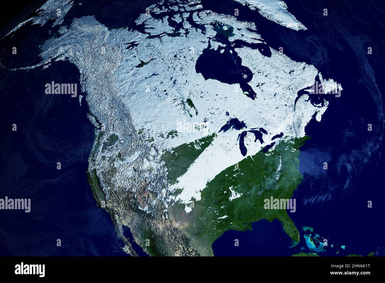 Canada from space. Elements of this image furnished by NASA. High ...