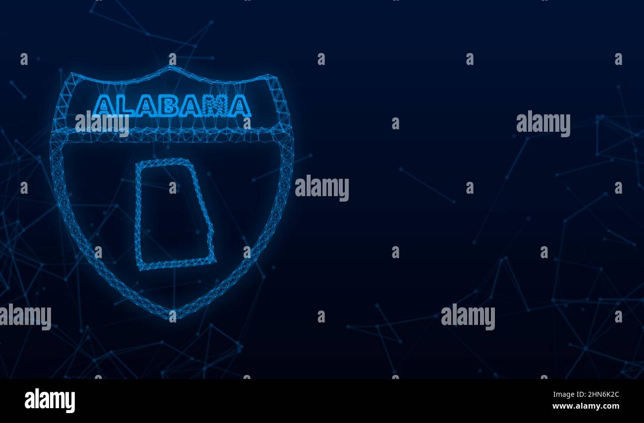 Map of Alabama State United States of America, Alabama outline road ...