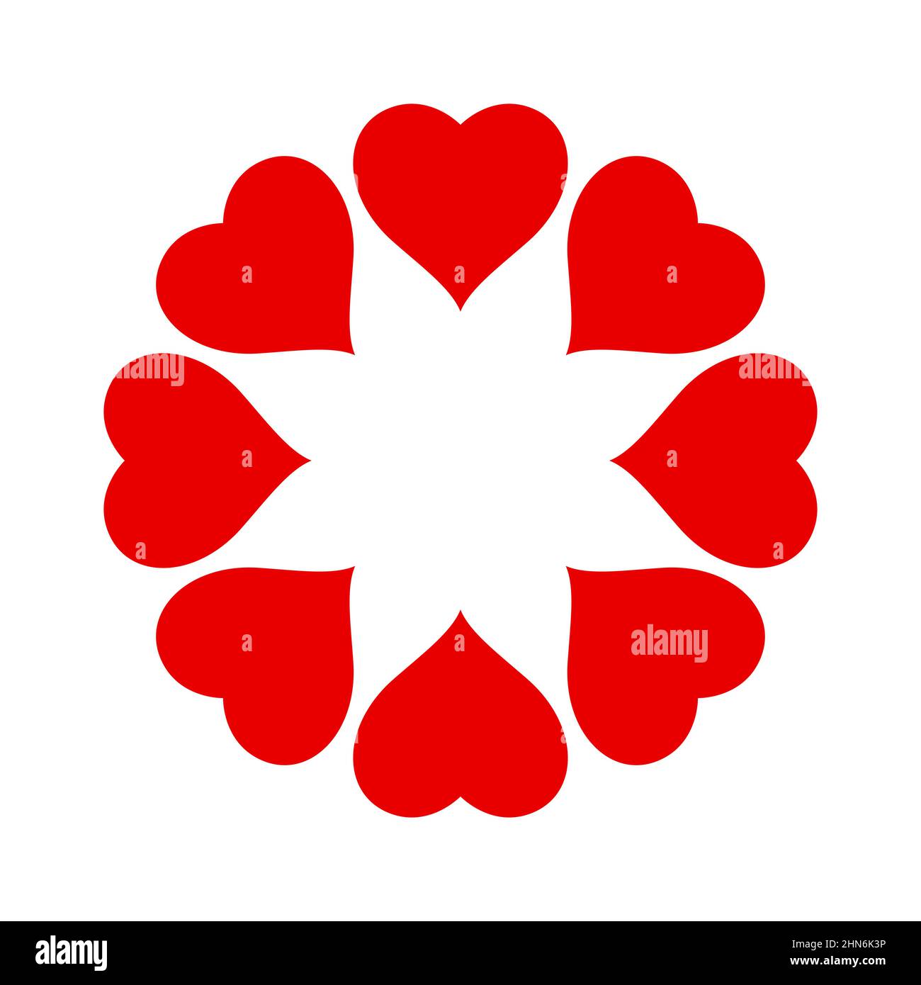 Red hearts in circle with copy space in center. People hearts together ...