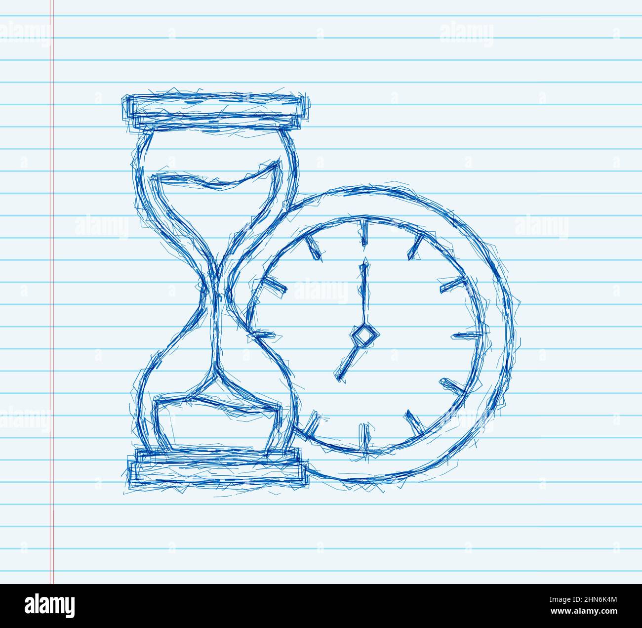 Hourglass. sketch icon. Highly detailed. Antique clock with sand inside ...