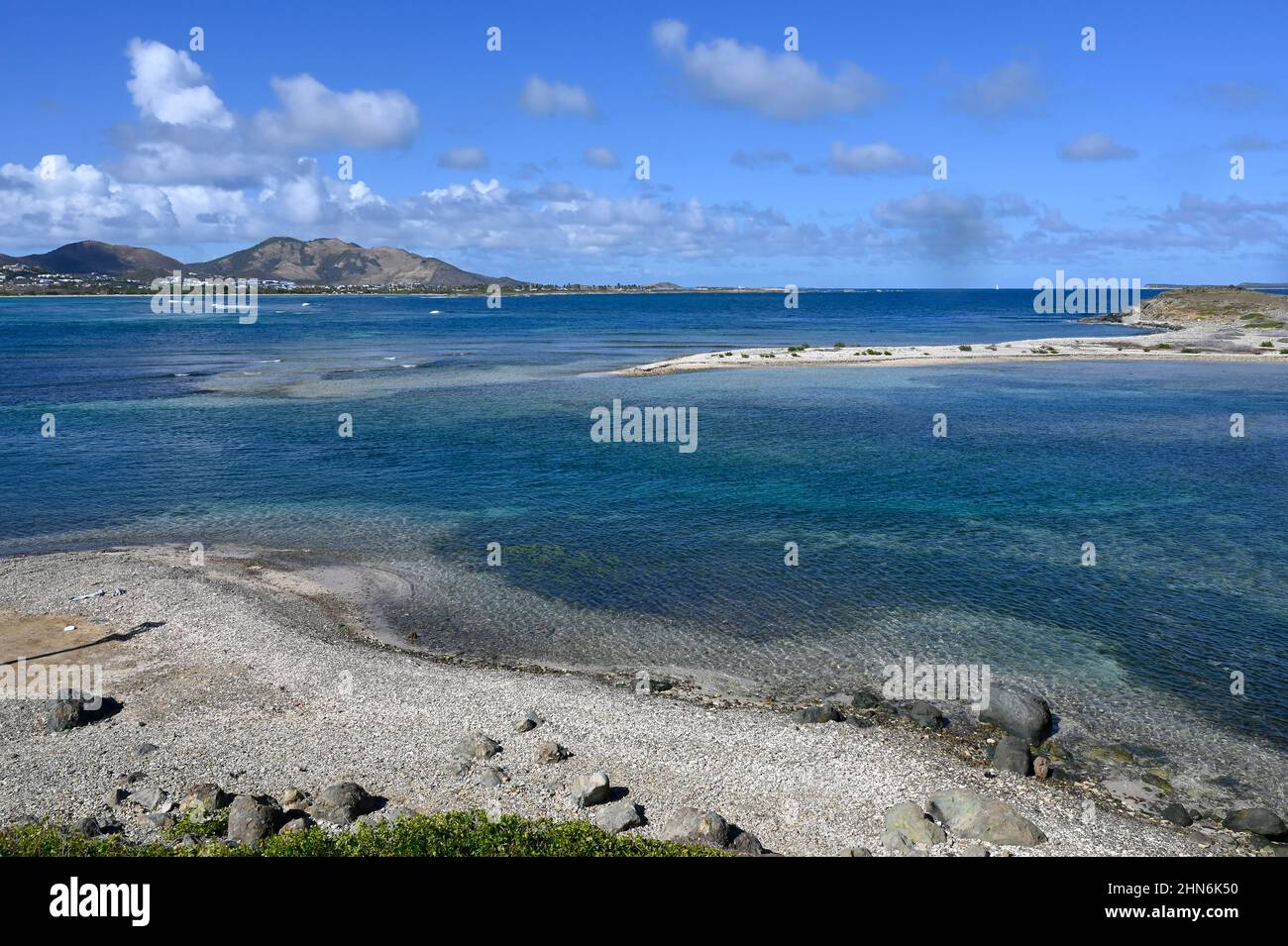 The coast of the Saint-Martin nature reserve near the Rotary Lookout ...
