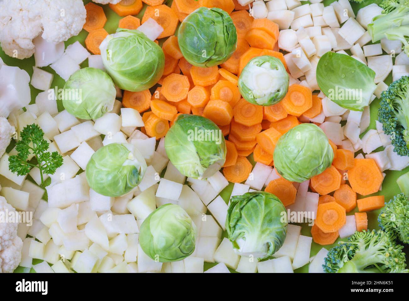 Fresh vegetables prepared for a soup or salad Stock Photo - Alamy