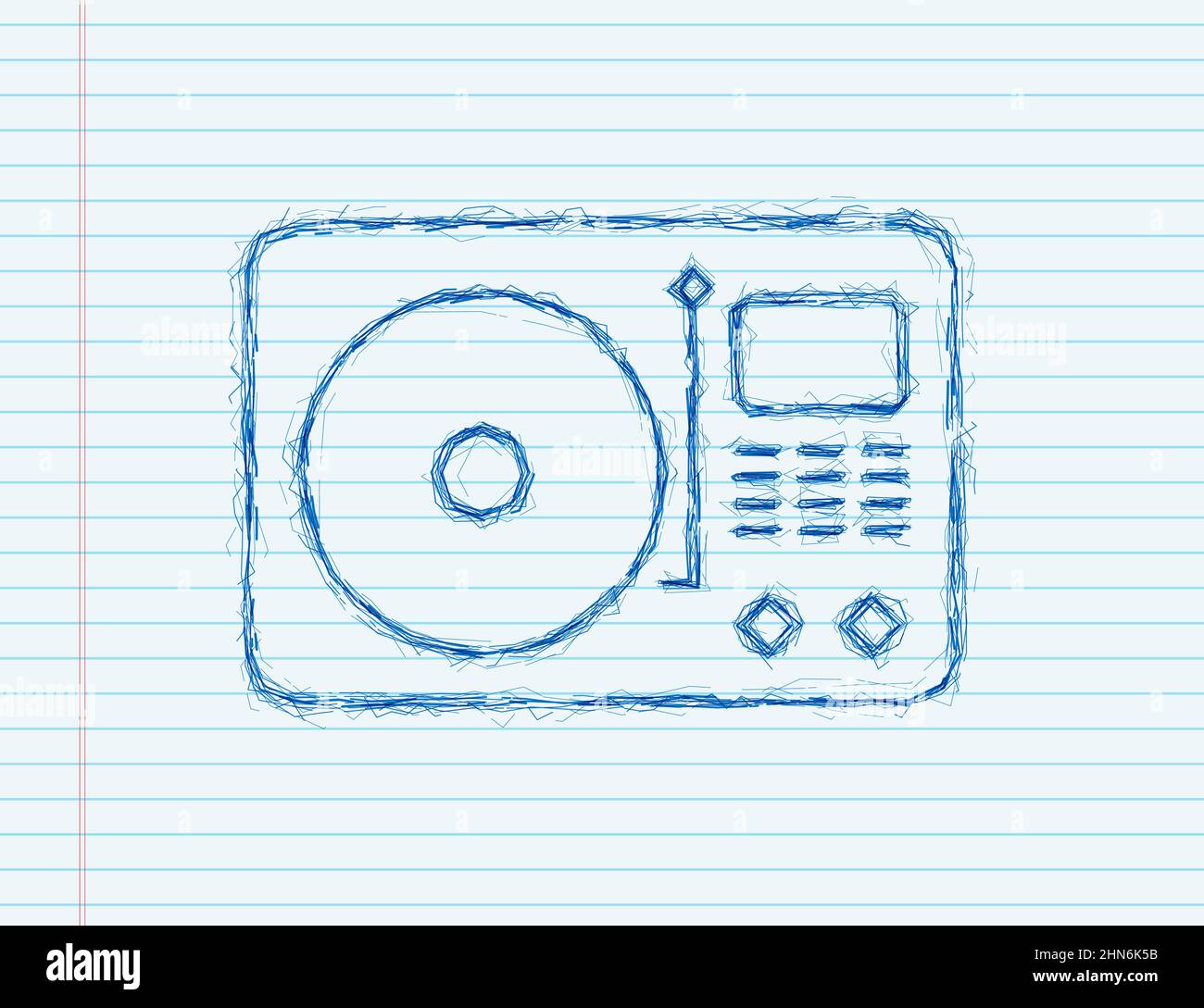 Music sketch icon in flat style. Music, voice, record icon. Vector ...