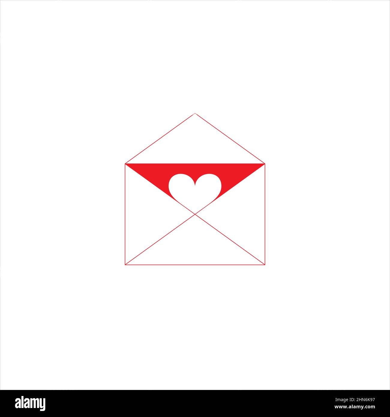 Open envelope with heart icon inside. Isolated vector illustration ...