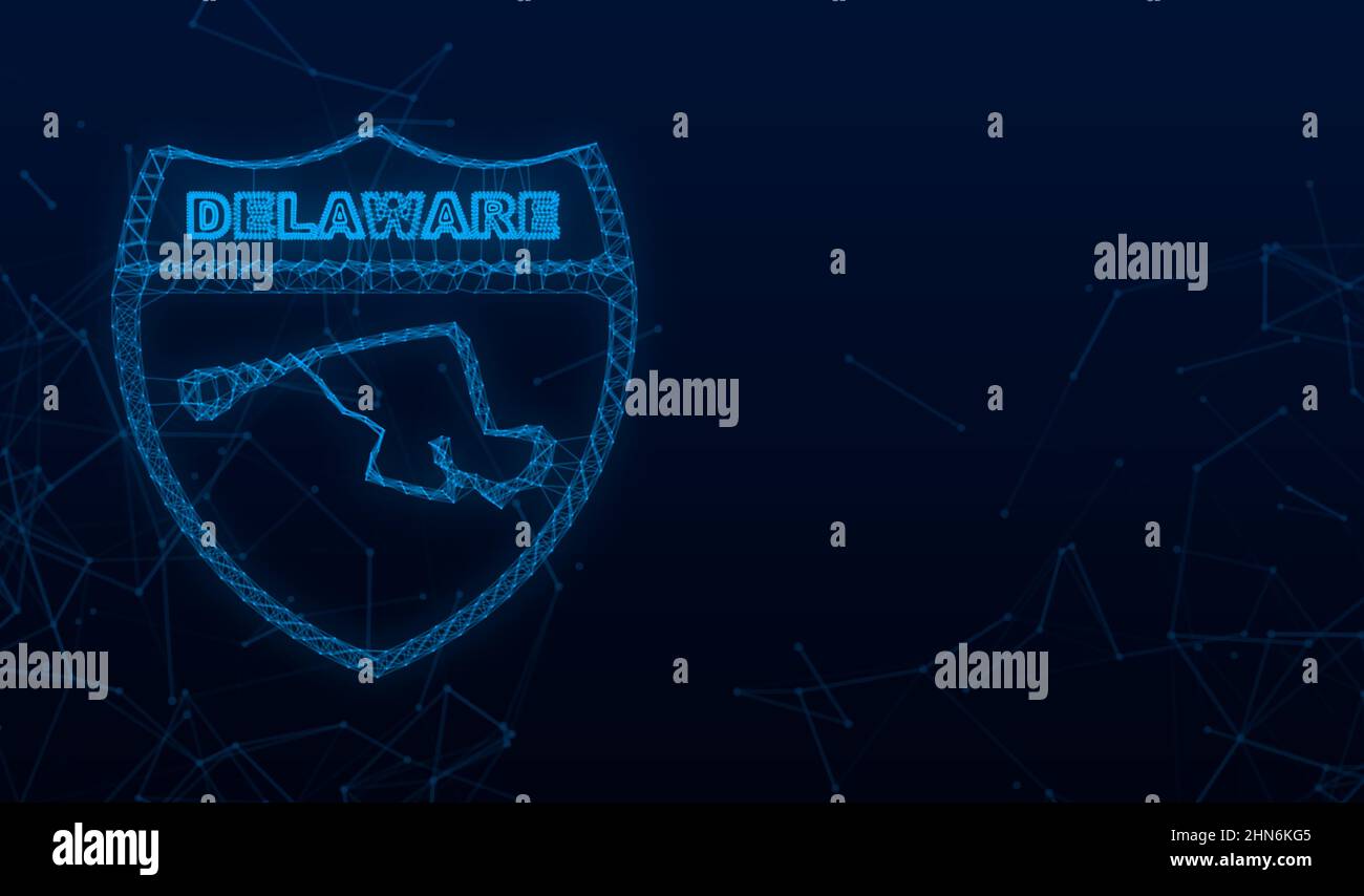 Delaware state map outline Plexus icon. Vector illustration Stock ...