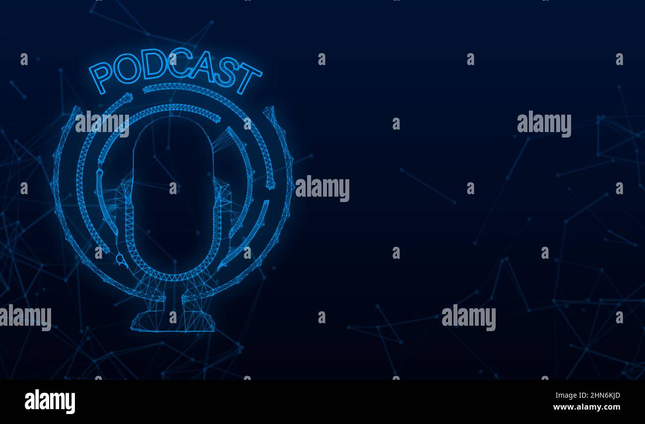 Podcast sketch icon. Badge, icon, stamp, logo. Plexus icon. Vector ...