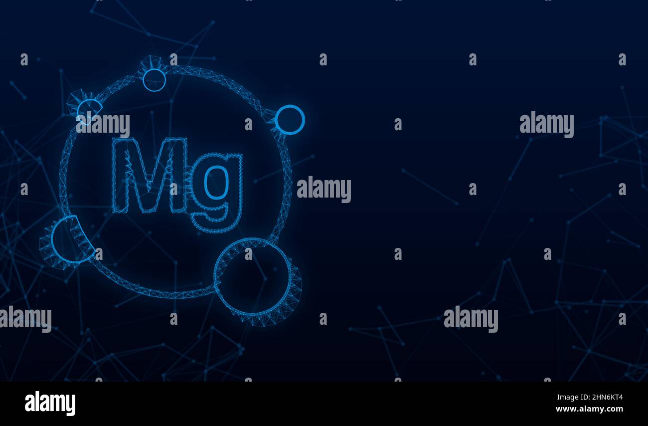 Blue magnesium Plexus sign. Magnesium mineral. Mg pill capsule. Vector ...