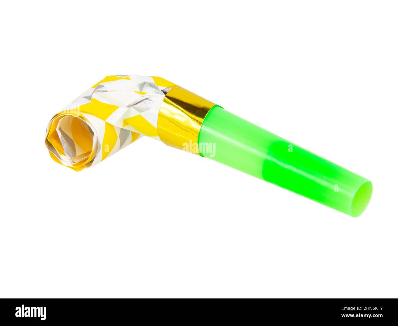 Carnival bright festive noisemaker or party whistle horn isolated on ...