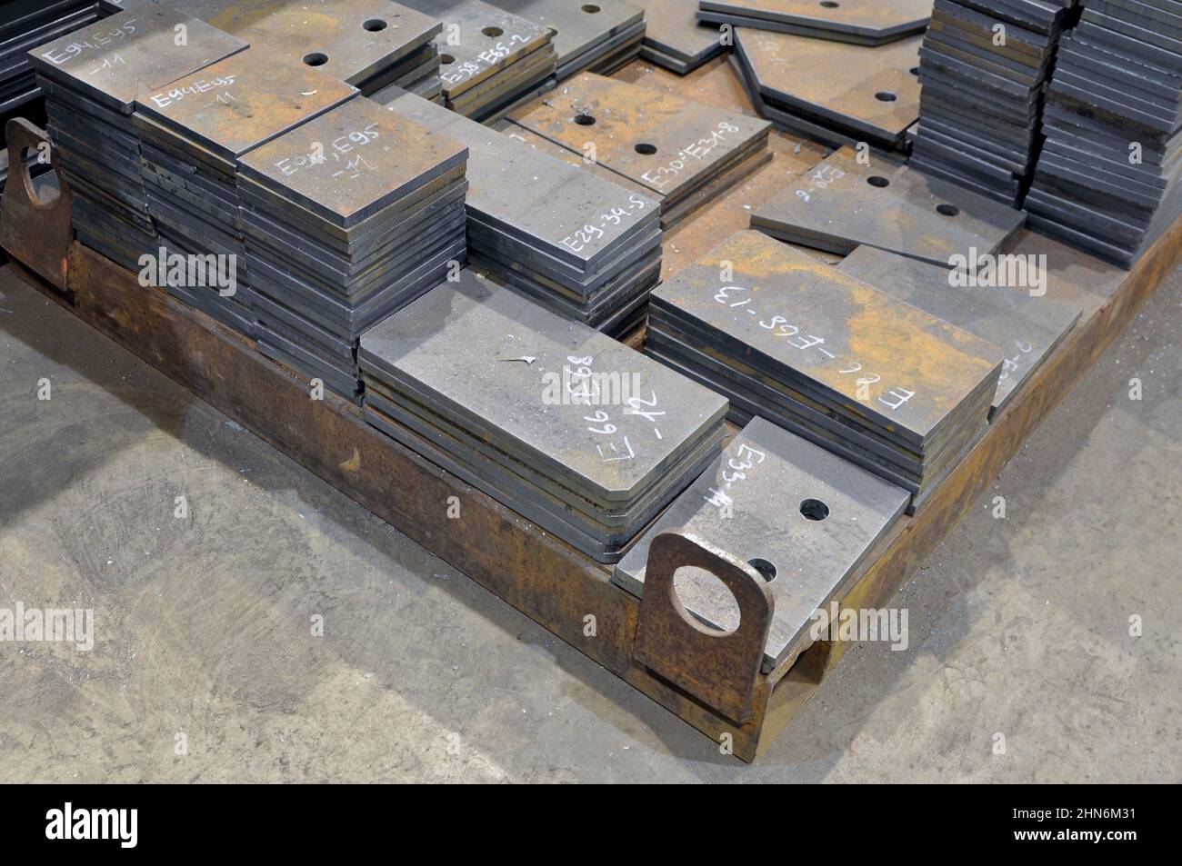 Plasma cutting at the factory. Warehousing and temporary storage of ...