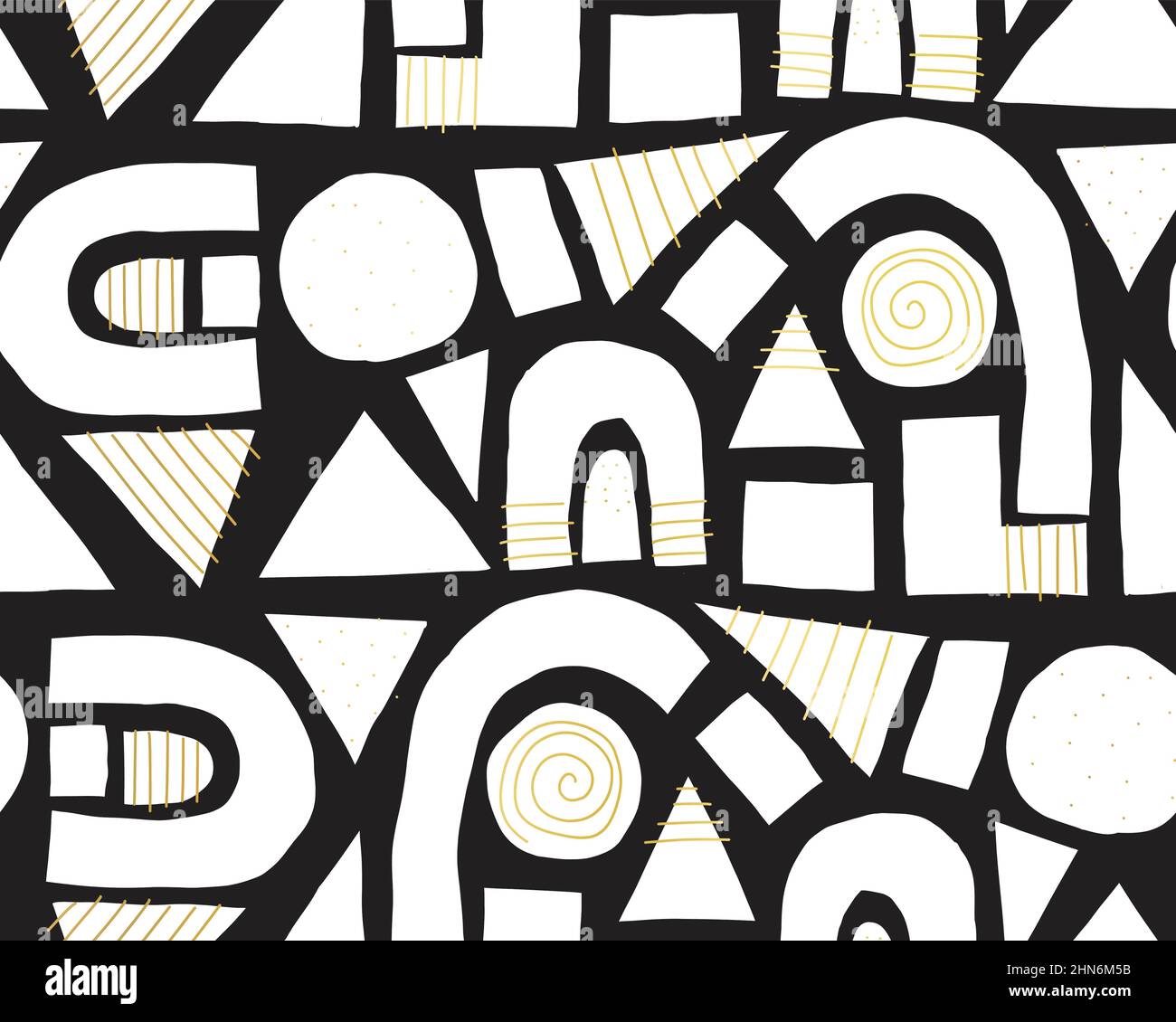 Modern art seamless vector pattern abstract cut out shapes collage ...