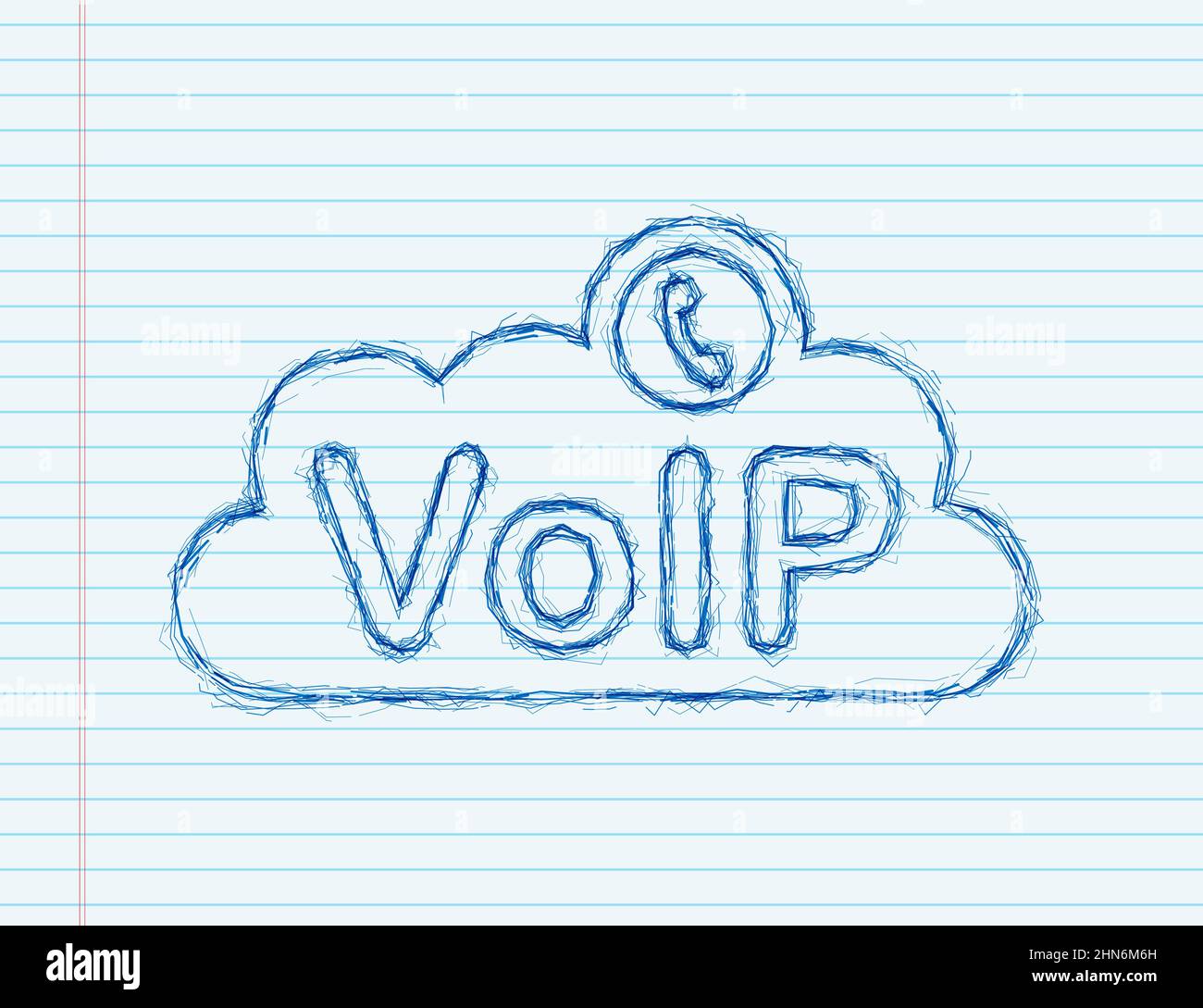 VoIP technology, voice over IP. Internet calling banner. sketch icon ...