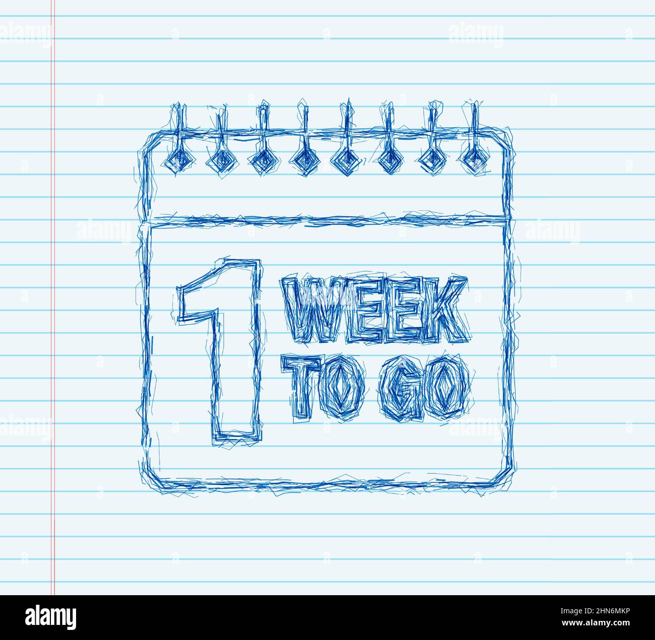 One week to go offer. Calendar icon. sketch icon. Vector stock ...