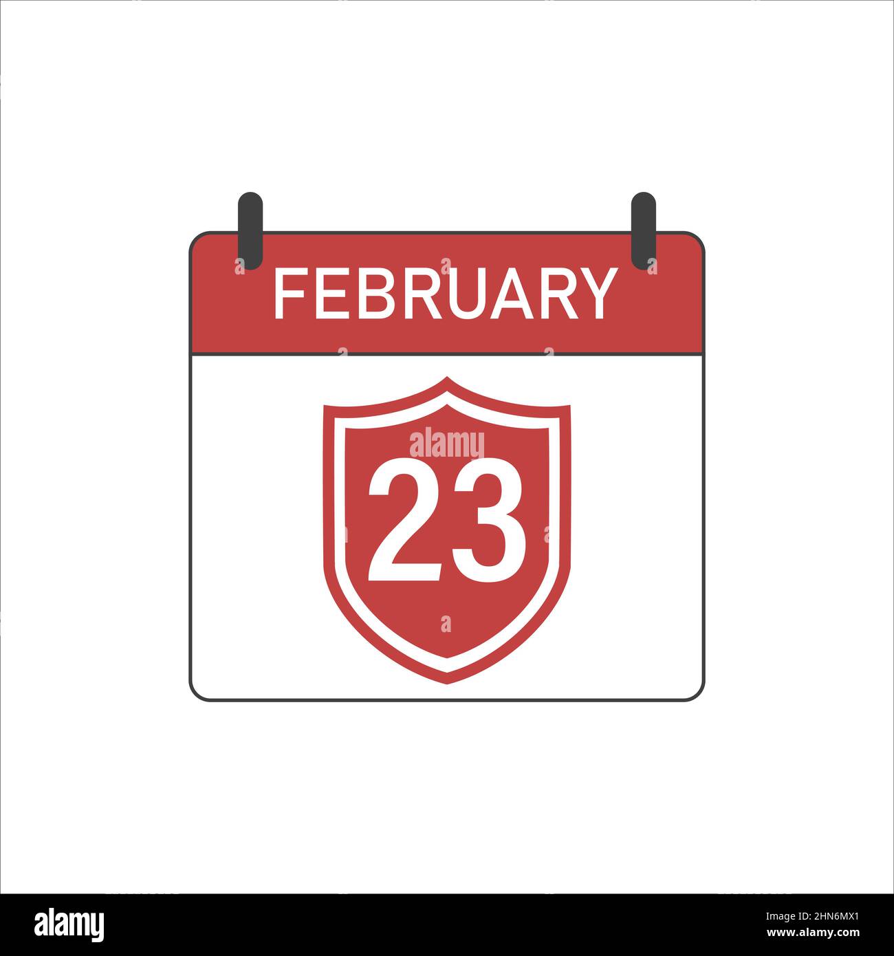 February 23 on the calendar. Drawing on a white background Stock Vector ...
