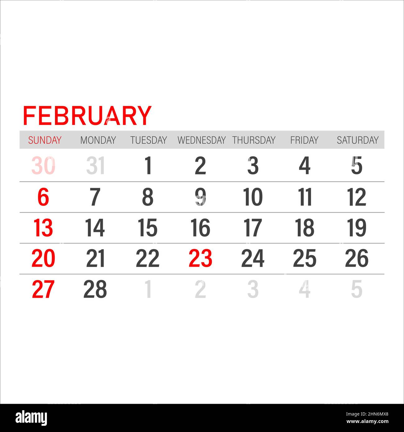 February 23 on the calendar. Drawing on a white background Stock Vector ...