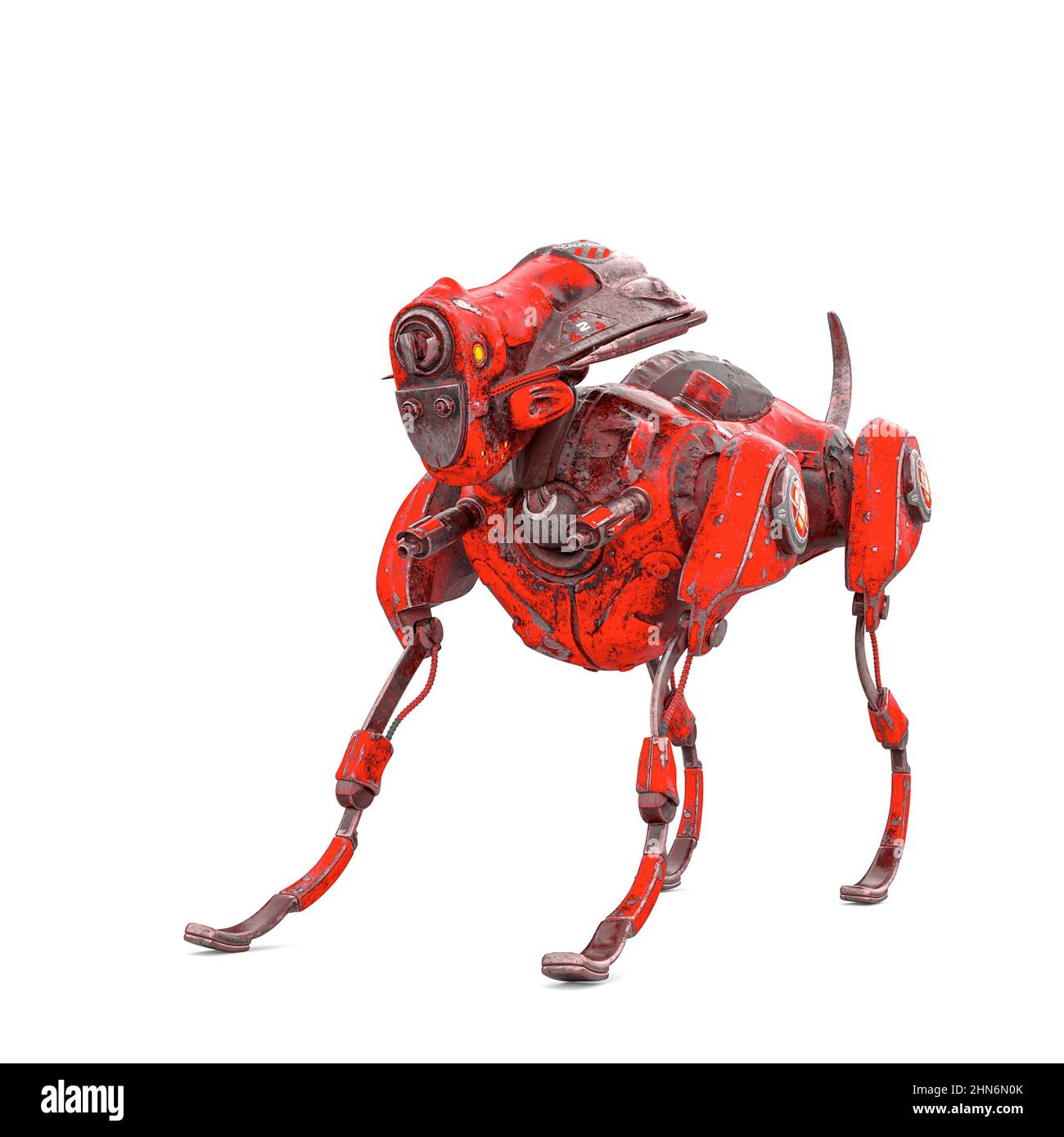 cyber watchman dog in arch back pose, 3d illustration Stock Photo - Alamy