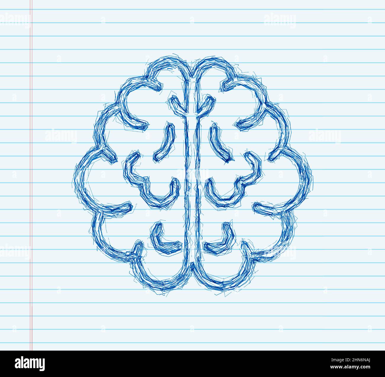 Human brain sketch icon. Thinking process, brainstorming, good idea ...