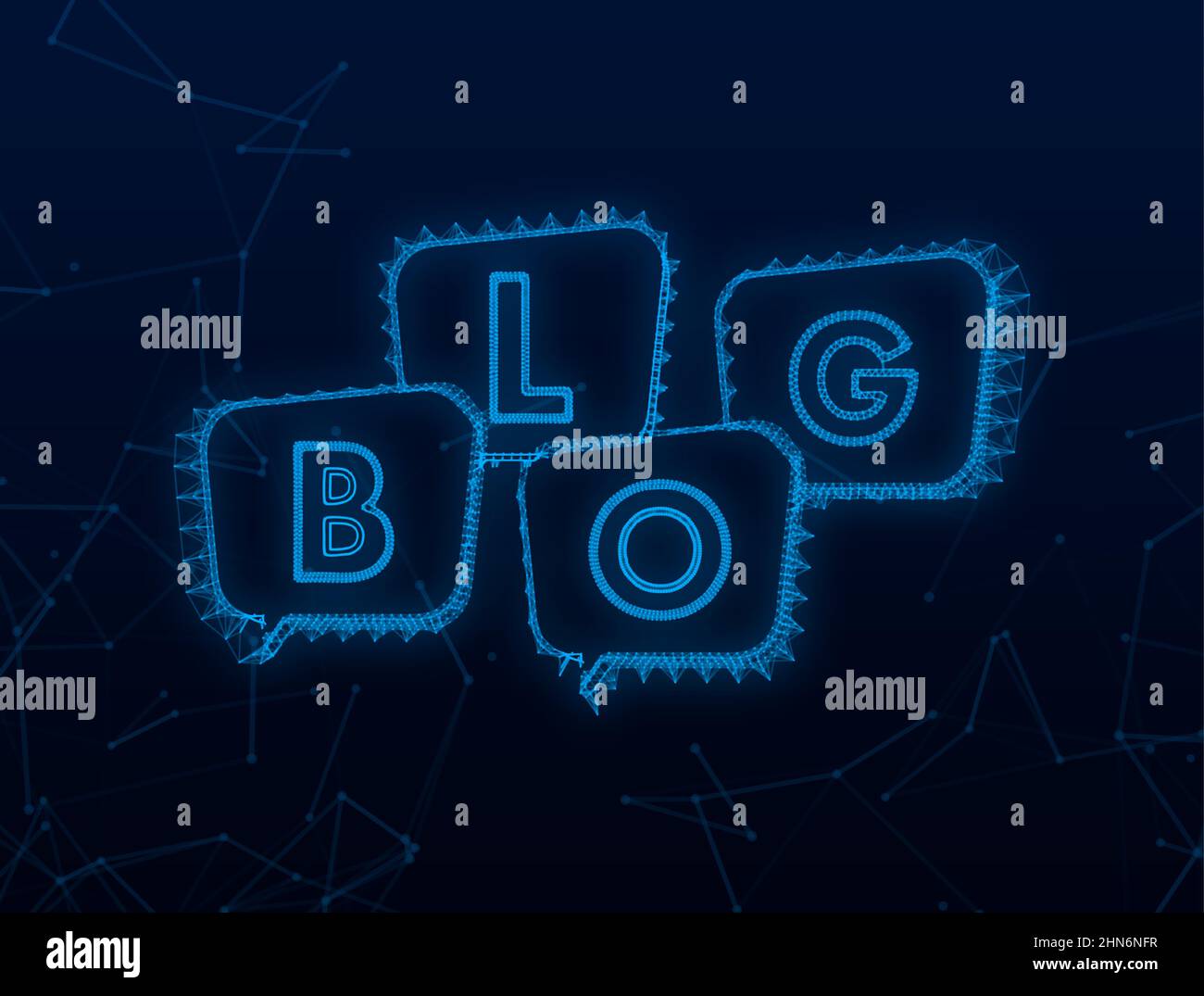 Blog bubble on white background. Internet technology. Vector Plexus ...