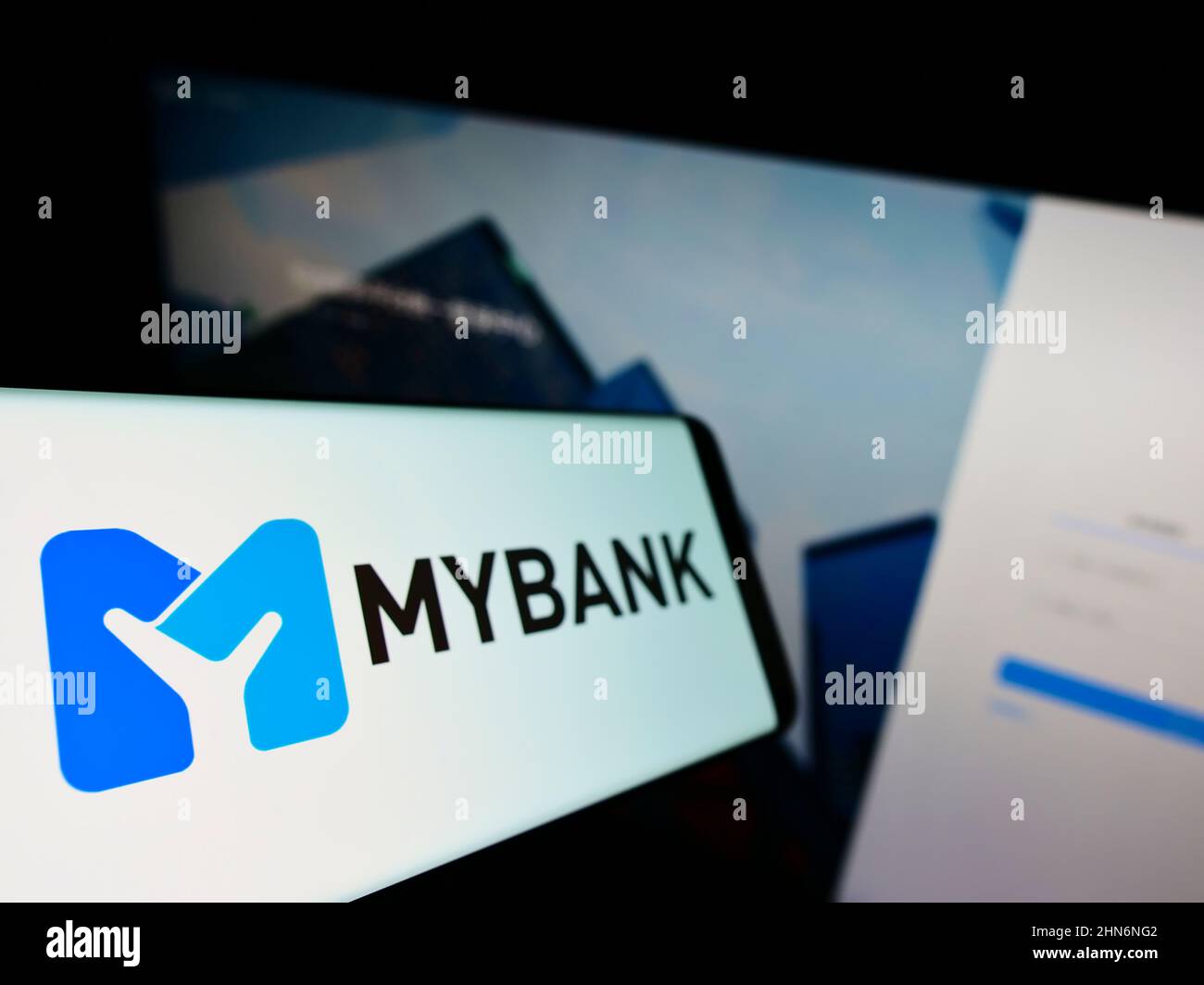 Smartphone with logo of Chinese financial services company MYbank on ...