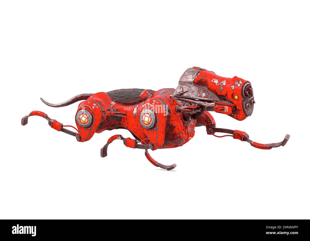 cyber watchman dog is running fast, 3d illustration Stock Photo - Alamy