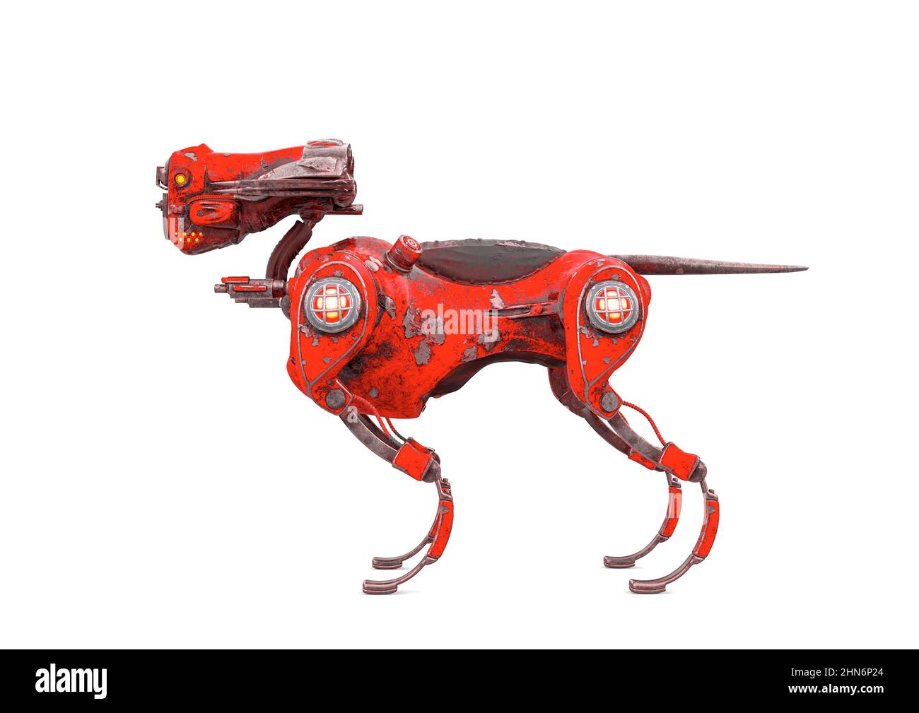 cyber watchman dog on side view, 3d illustration Stock Photo - Alamy