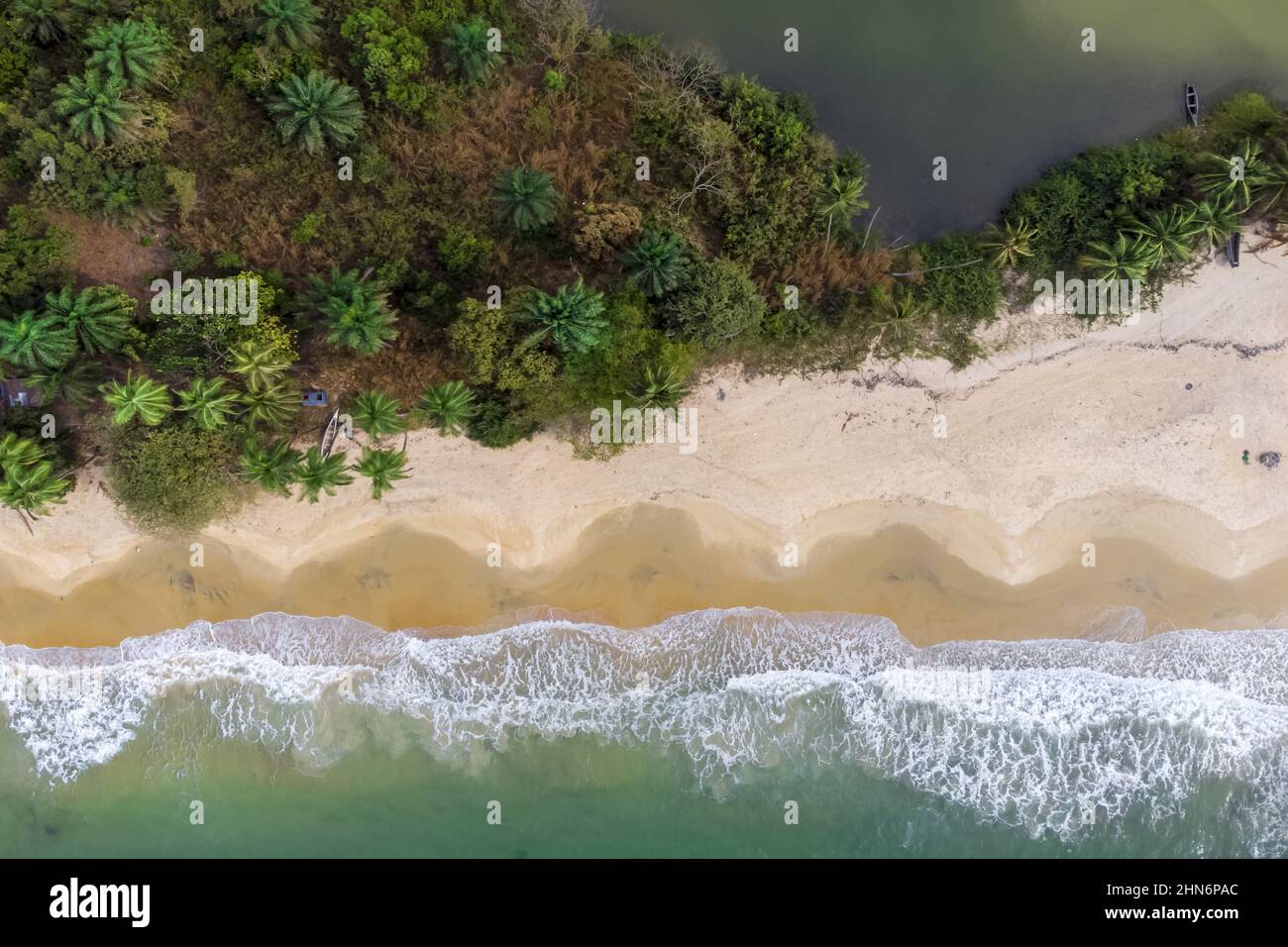 Aerial shot taken by Drone from bureh beach, Sierra Leone Stock Photo ...