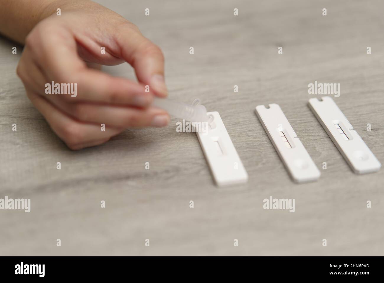 Covid-19 antigen test with positive results Stock Photo - Alamy