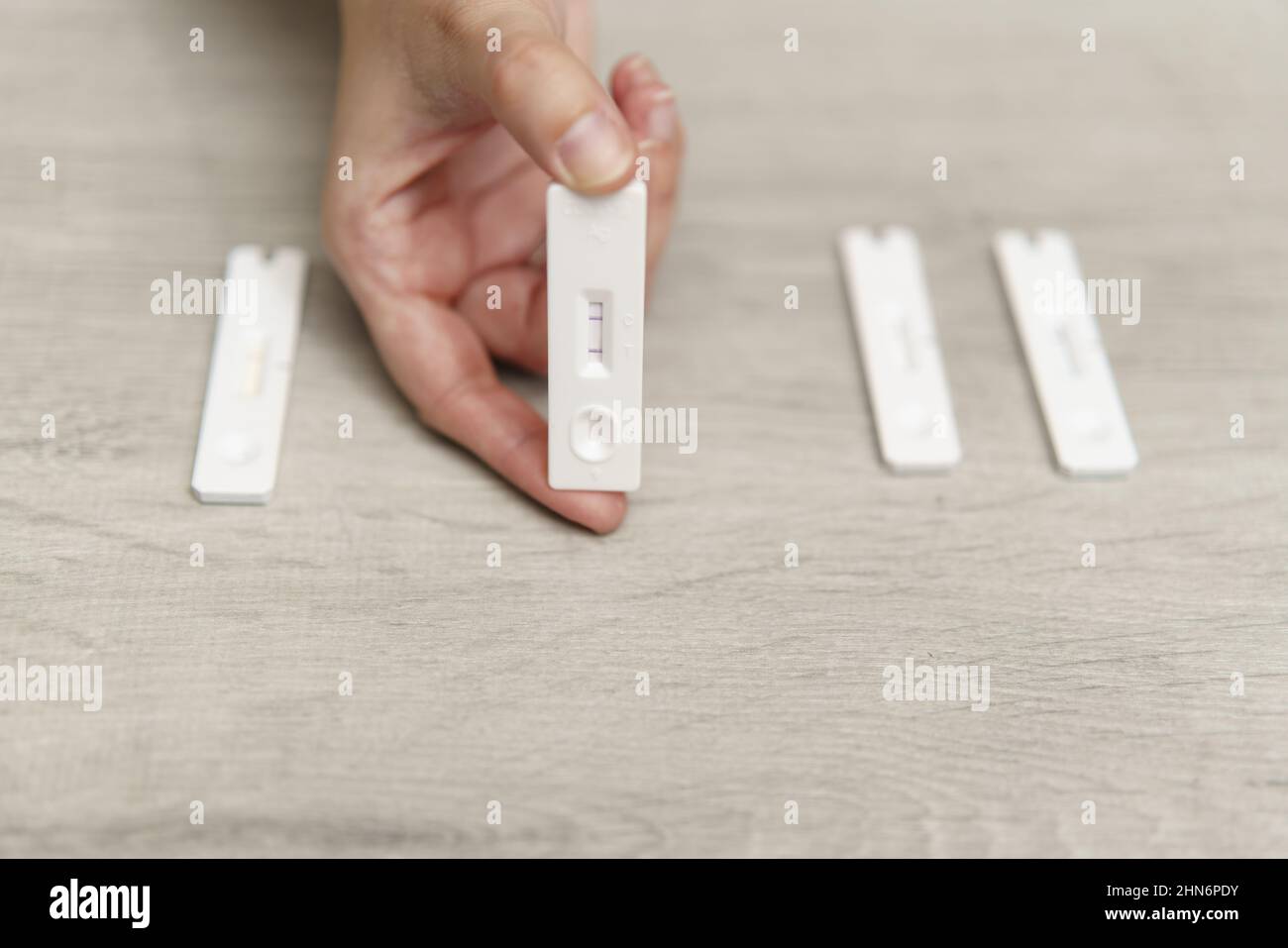 Covid-19 antigen test with positive results Stock Photo - Alamy