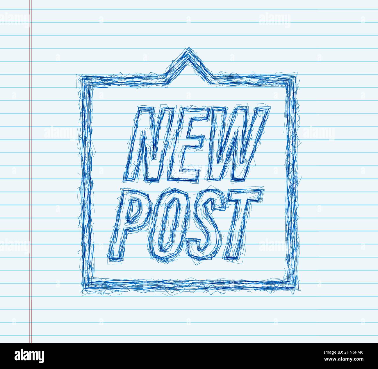 New post. Social media buttons. sketch icon. Vector stock illustration ...