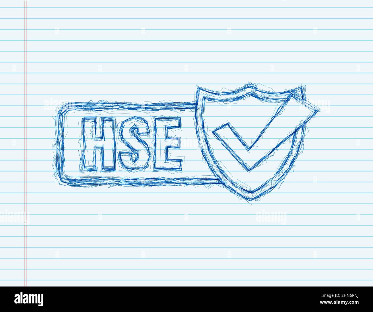 HSE sketch label. Health, Safety, Environment. Icon design. Work safety ...