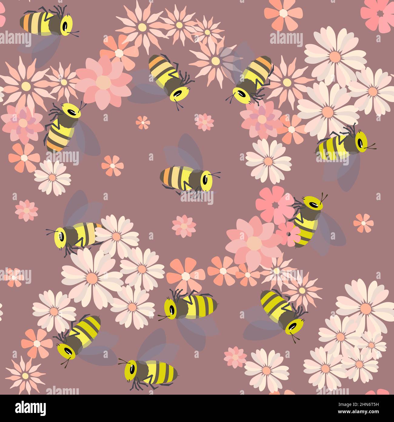 pattern insects and flowers without background Stock Vector Image & Art ...