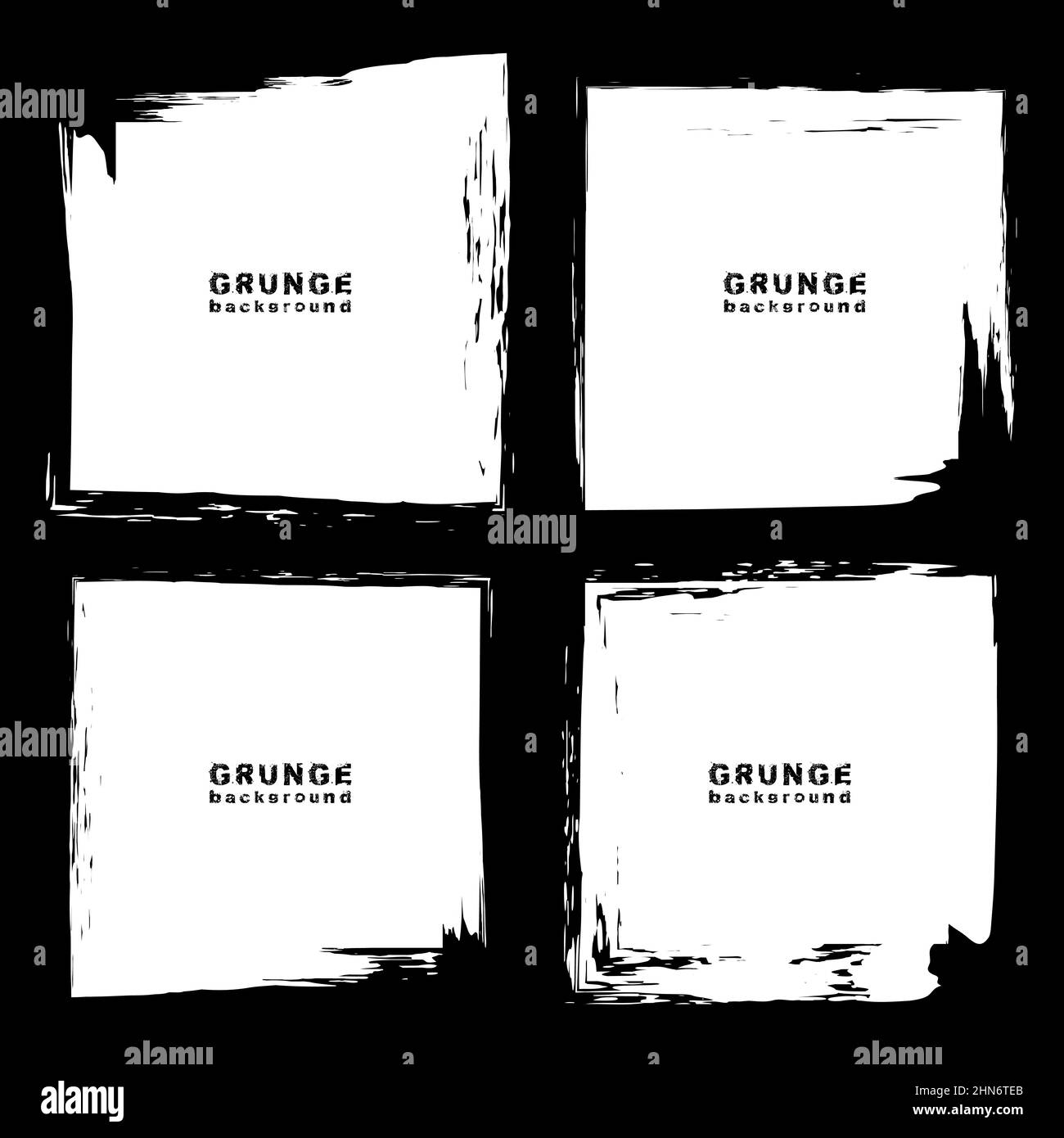 Set of white paint square shapes. Vector illustration. Isolated ...