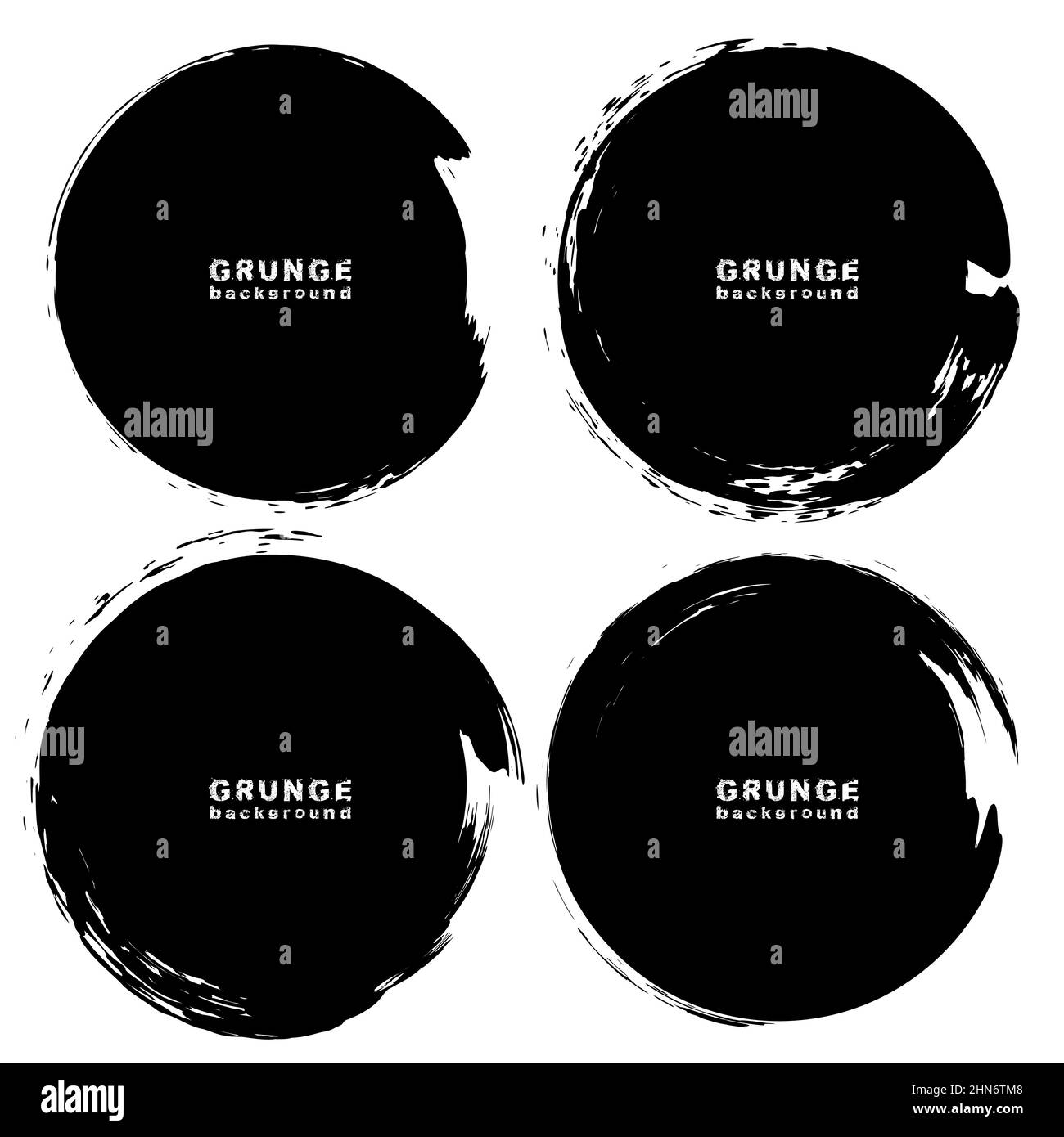 Set round frames strokes Cut Out Stock Images & Pictures - Alamy