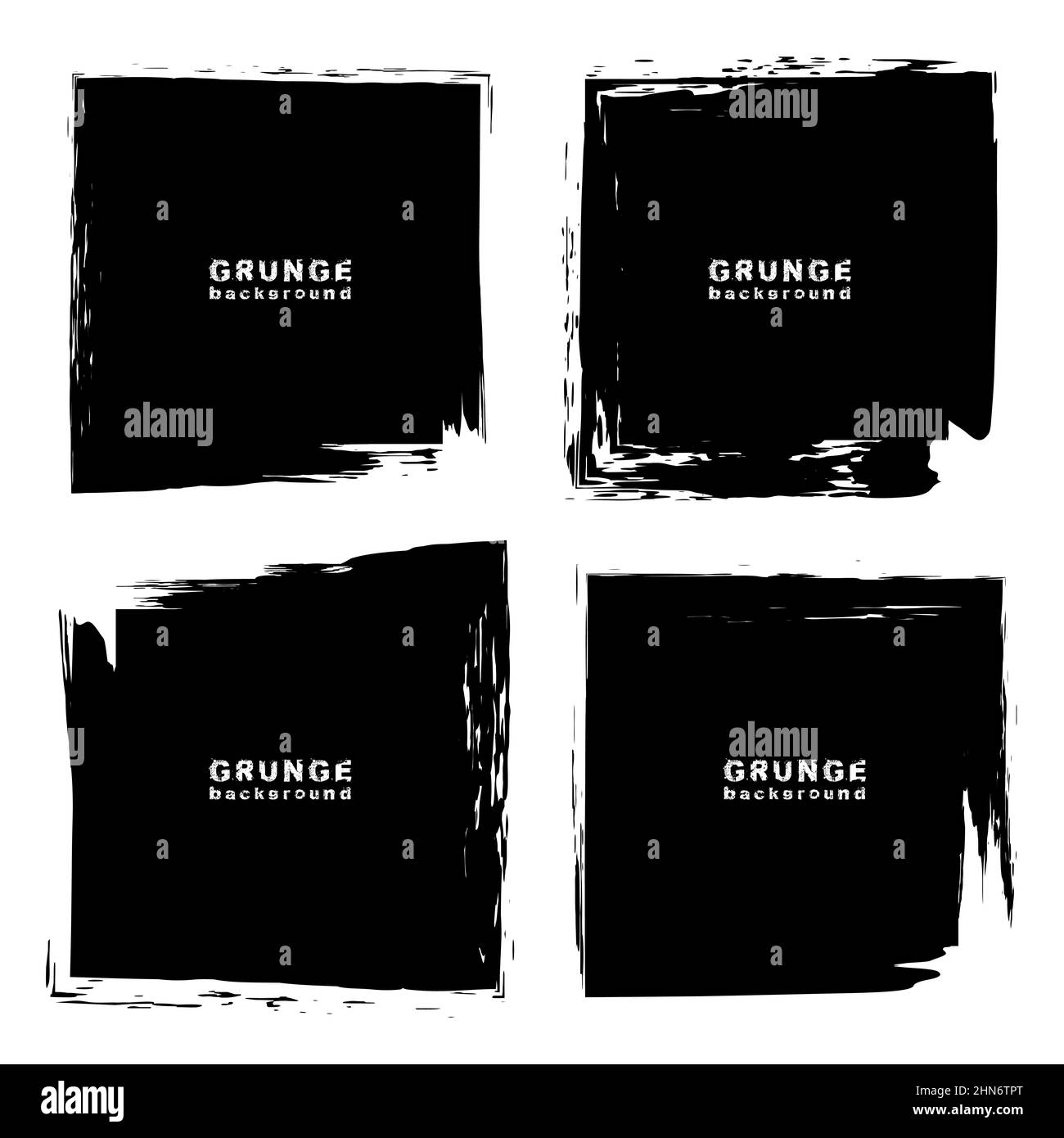 Set of black paint square shapes. Vector illustration. Isolated ...