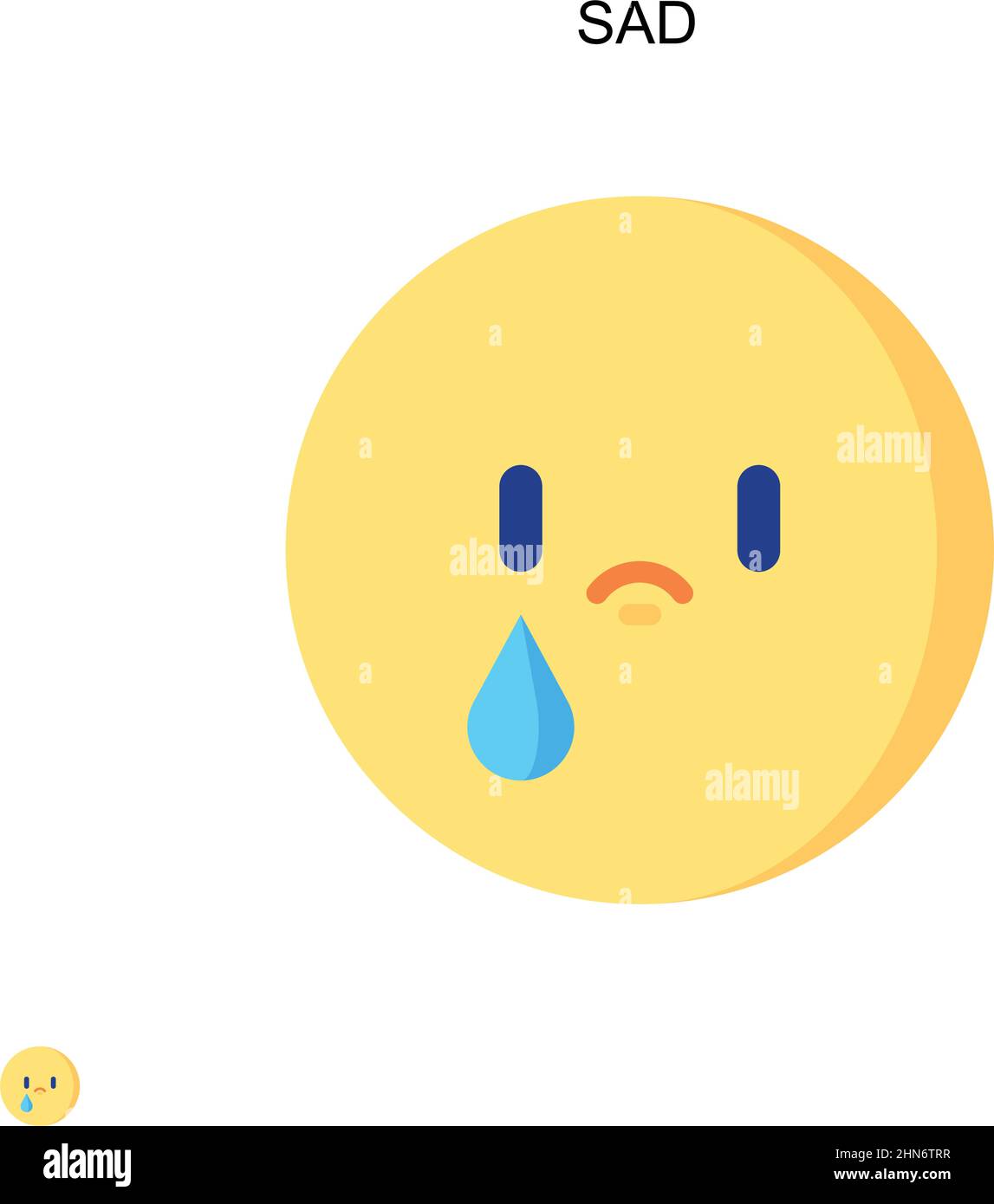 Sad Simple vector icon. Illustration symbol design template for web ...
