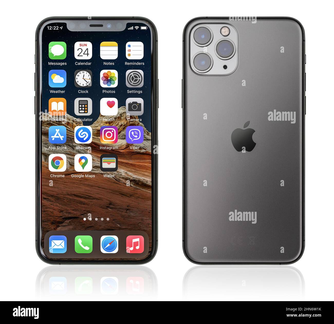 KIEV, UKRAINE - JANUARY 24, 2021: Front and back view of new Apple ...