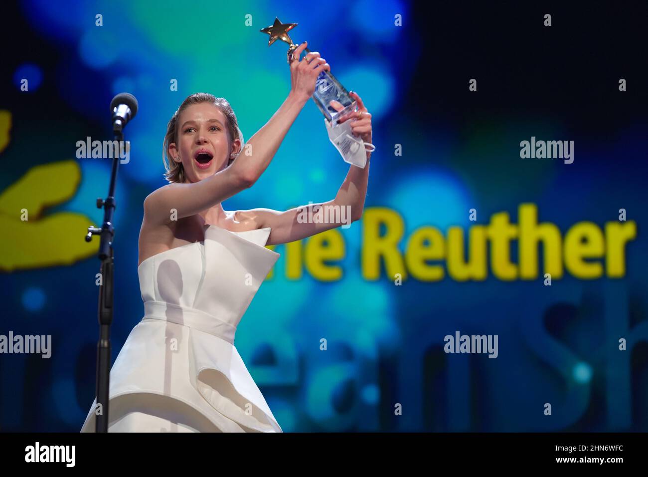 Berlin, Germany. 14th Feb, 2022. Danish actress Marie Reuther is one of ...