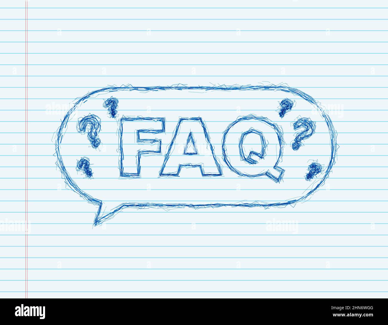 Frequently asked questions FAQ banner. sketch icon. Computer with question icons. Vector ...
