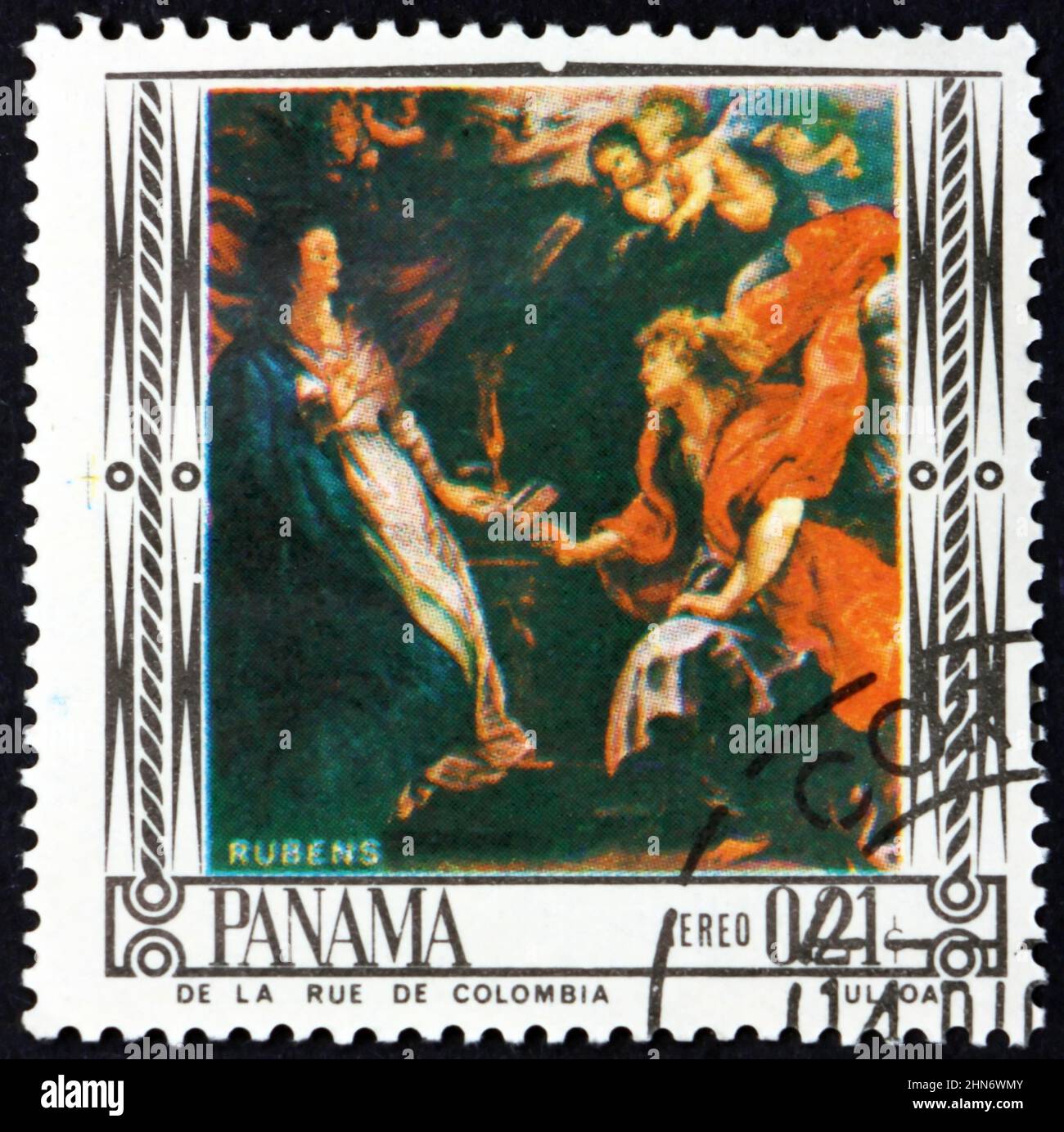 PANAMA - CIRCA 1966: a stamp printed in Panama shows The Annunciation ...