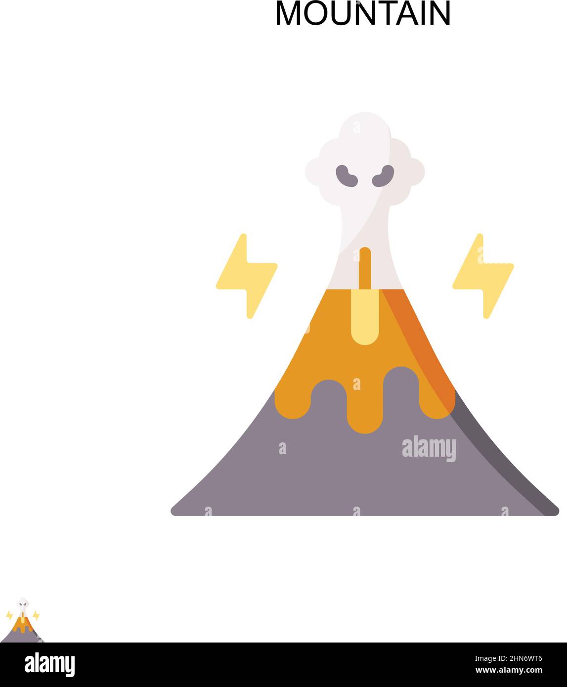Mountain Simple vector icon. Illustration symbol design template for ...